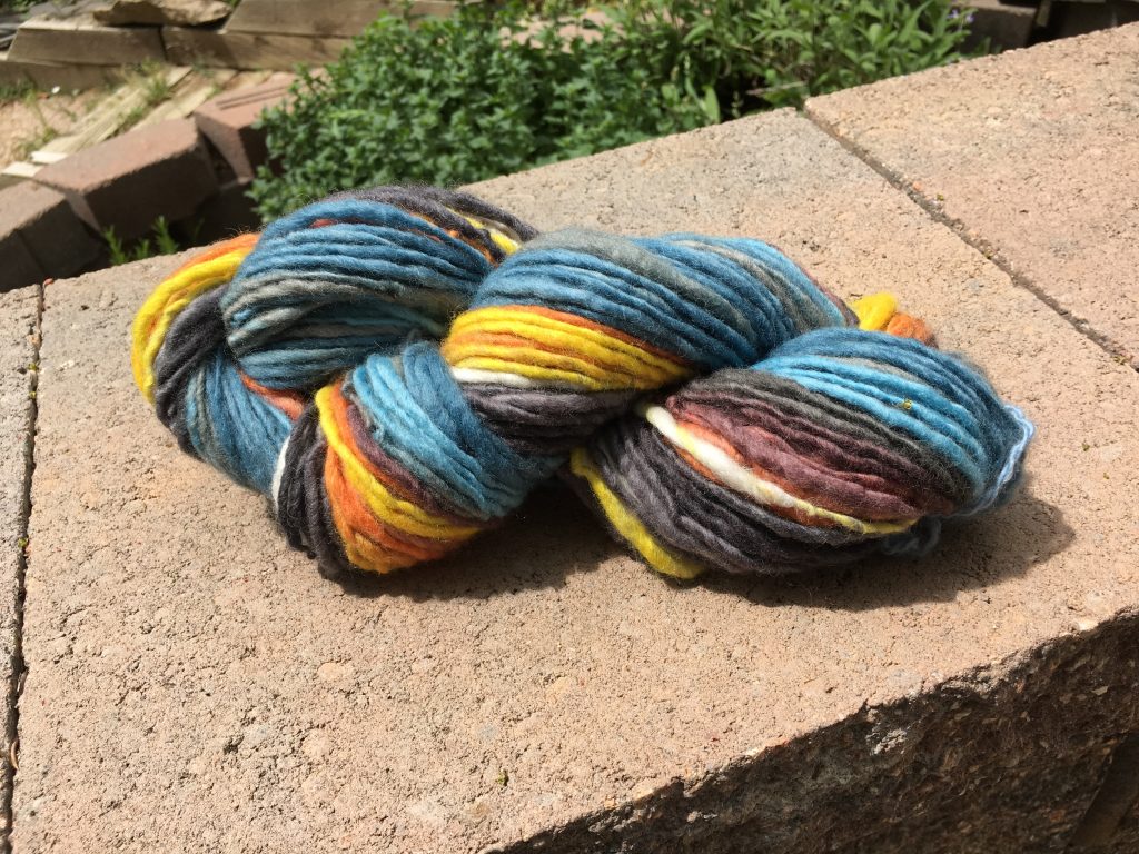 Sylvan Lake Sunset wool combed top roving main colorway - Chelle Colorado